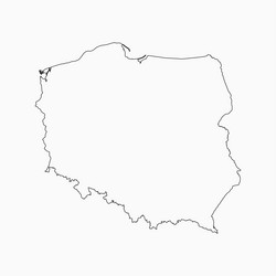 Map poland template outline country Royalty Free Vector