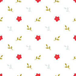 Simple florals red seamless pattern Royalty Free Vector