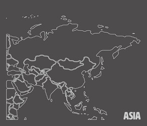 Blank political outline map of asia continent Vector Image