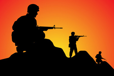 Sunset Army Officer Vector Images (79)