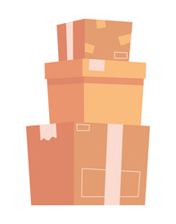 Stack of carton boxes Royalty Free Vector Image