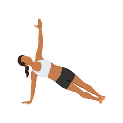 Woman doing vasisthasana side plank pose exercise Vector Image