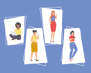 Women cartoons set Royalty Free Vector Image - VectorStock