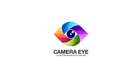 Gradient eye camera logo design template Vector Image