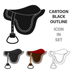 Saddle icon in cartoon style isolated on white Vector Image