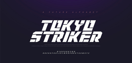 Striker font bold style modern typography Vector Image