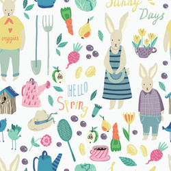 Spring garden seamless pattern Royalty Free Vector Image