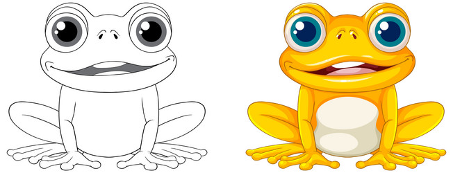 Orange frog cartoon Royalty Free Vector Image - VectorStock