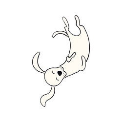 Cute cartoon sitting dog back view Royalty Free Vector Image