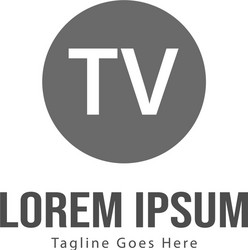 Initial tv logo template with modern frame Vector Image