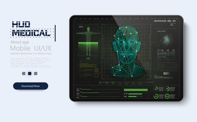 Medical infographic hud ui concept of body scan Vector Image