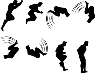 Running man silhouette animation sprite Royalty Free Vector