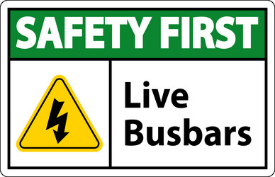 Warning live busbars sign on white background Vector Image