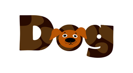 Dog lettering for logo gray isolated Royalty Free Vector