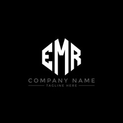 Emr letter logo design with polygon shape Vector Image