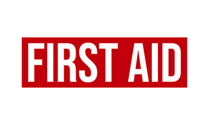 First aid stamp seal Royalty Free Vector Image