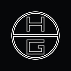 Gh logo monogram abstract infinity shape images Vector Image