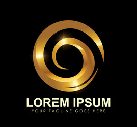 Golden circle frame logo icon Royalty Free Vector Image