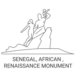 Senegal african renaissance monument travel Vector Image