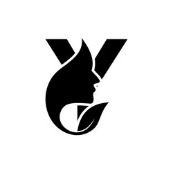 Initial c face beauty logo design templates Vector Image