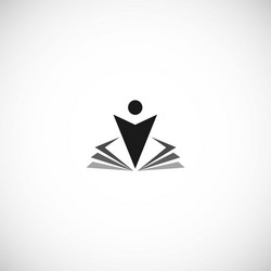 Education library knowledge logo books Royalty Free Vector