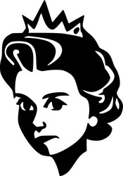 Queen icon black sign Royalty Free Vector Image