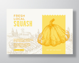 Squash label template abstract packaging Vector Image