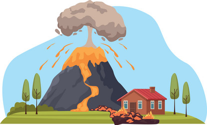 Natural disaster eruption Royalty Free Vector Image