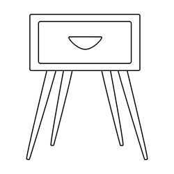 Bedside table or nightstand doodle style flat Vector Image