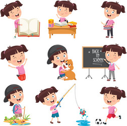 Kids daily routine activities Royalty Free Vector Image