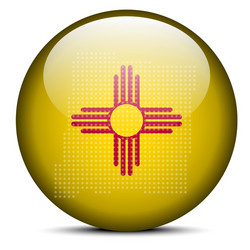 Map with dot pattern on flag button of usa new Vector Image