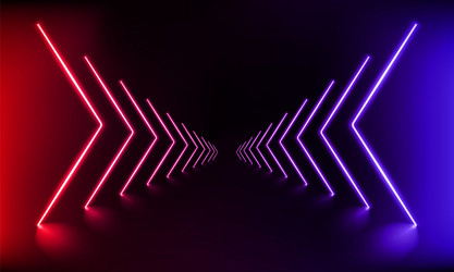 Podium road pedestal or platform with neon Vector Image