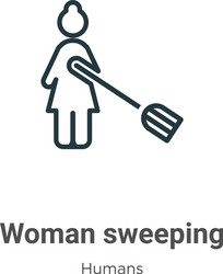 Sweeping outline icon thin line black Royalty Free Vector