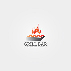 Grill bar logo template for restaurant Royalty Free Vector