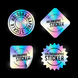 Holographic foil sticker holo emblem tags Vector Image