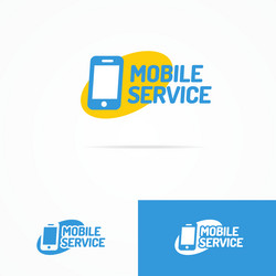 Phone service logo set with silhouette Royalty Free Vector