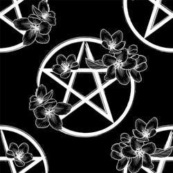 Pentagram occult symbol seamless pattern Vector Image