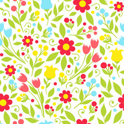 Frame and seamless border with spring flowers Vector Image