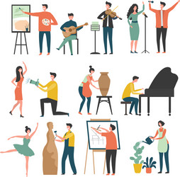 Profession and occupation set painter artist Vector Image