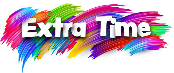 Extra time paper word sign with colorful spectrum Vector Image