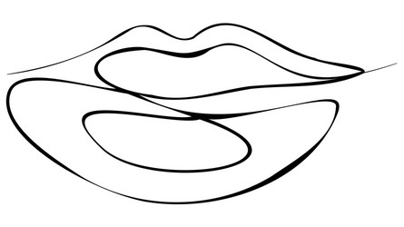 Female lips line art Royalty Free Vector Image