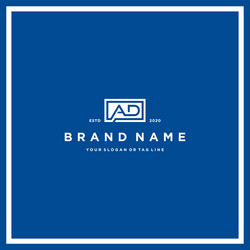 Letter ad or initial modern logo design Royalty Free Vector