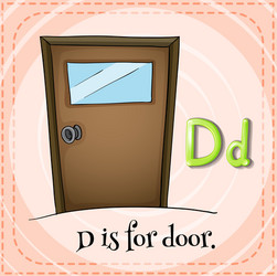 Flashcard letter d is for door Royalty Free Vector Image