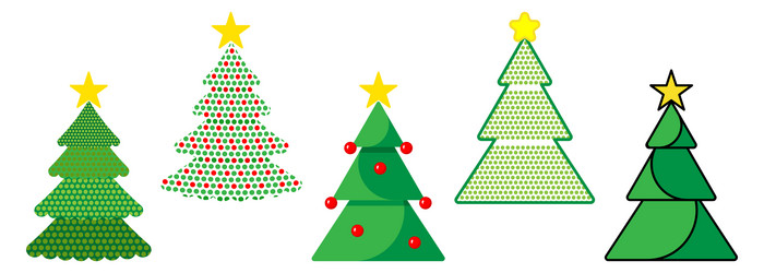 Set of christmas tree clip art Royalty Free Vector Image