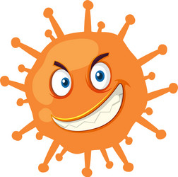 Evil green virus cell cartoon comic character Vector Image