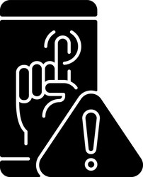 Touch display not working icon Royalty Free Vector Image