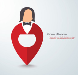 Cartoon character icon people on pin Royalty Free Vector