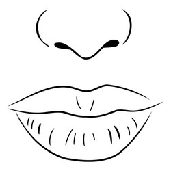 Female lips line art Royalty Free Vector Image