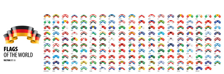 Collection triangle flags most popular world Vector Image Collection triangle flags most popular world Vector Image