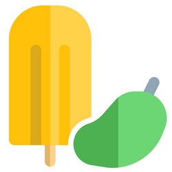 Tasty frozen mango flavored ice pop Royalty Free Vector